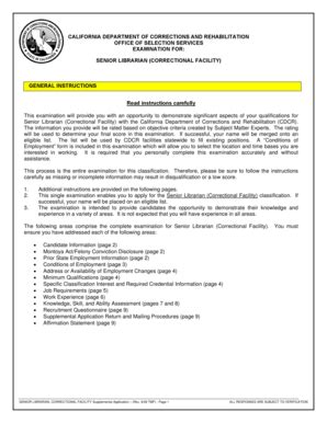 Fillable Online Cdcr Ca SA California Department Of Corrections And