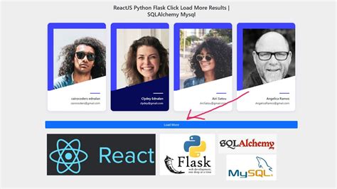 reactjs python flask click load more results sqlalchemy mysql youtube