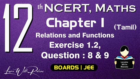 relations and functions exercise 1 2 question 8 and 9 chapter 1 class 12 ncert maths