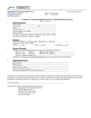 Fillable Online Dvha Vermont Dental Services Prior Authorization