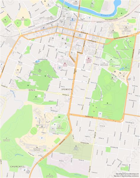 Ipswich Modern Atlas Vector Map Boundless Maps