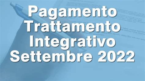Trattamento Integrativo Settembre 2022 Quando Arriva YouTube
