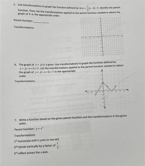 solved 5 use transformations to graph the function defined