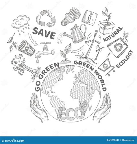 Doodles Ecology Concept Stock Vector Image Of Household