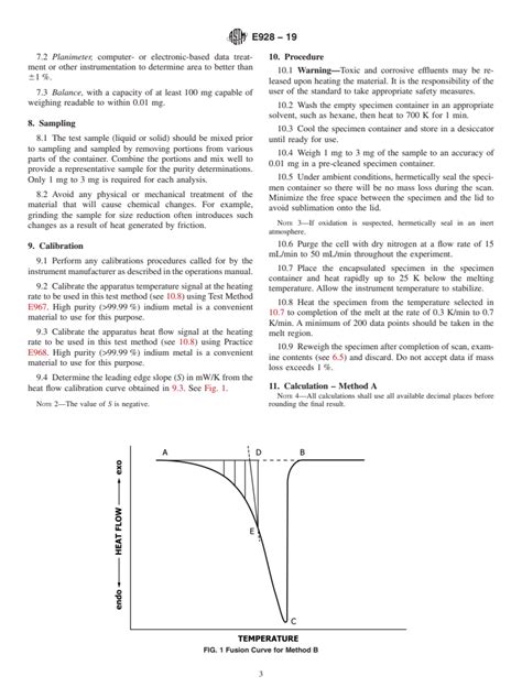 ASTM E928 19 Standard Test Method For Purity By Differential Scanning