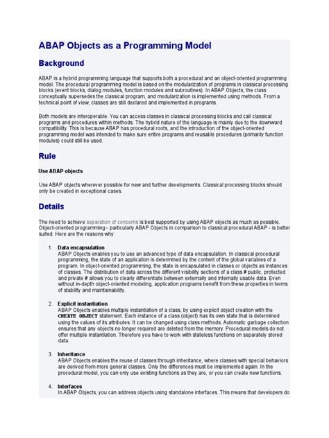 abap objects as a programming model pdf class computer programming method computer