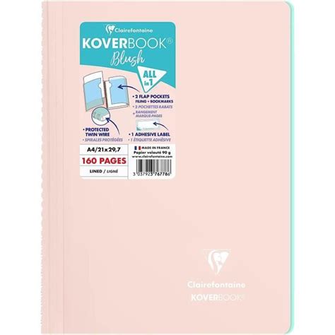 Clairefontaine 376778C Un Cahier à Spirale Koverbook Blush Rose poudré