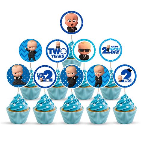Buy Zyozique 10 Pcs Boss Baby Cupcake Toppers 2nd Birthday Cake