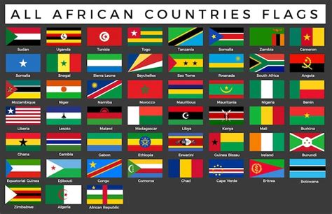Conjunto de banderas de países africanos vector imagen Vector