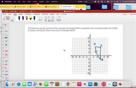 solved the following are the vertices of the rectangle rectangle abcd is graphed in the