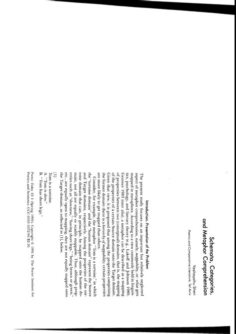 pdf schemata categories and metaphor comprehension