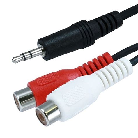 2x 6 3 5mm AUX Stereo Audio Plug To 2 RCA L R Jacks Y Splitter