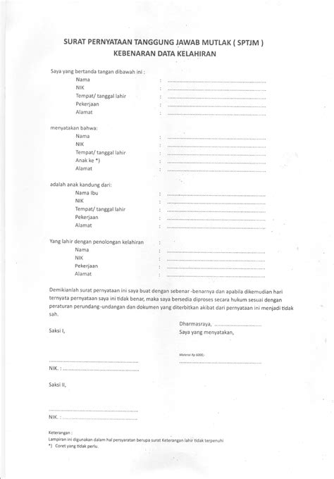 Detail Surat Pernyataan Pengganti Akte Kelahiran Koleksi Nomer 7