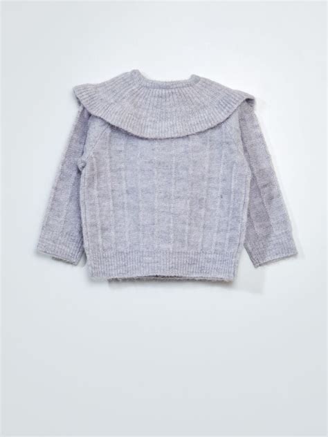 Jersey de punto con cuello de fantasía GRIS Kiabi 13 00
