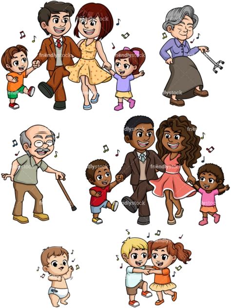 Old Lady Dancing Cartoon Clipart Vector FriendlyStock