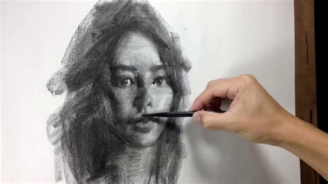 Drawing Portrait In Charcoal Youtube