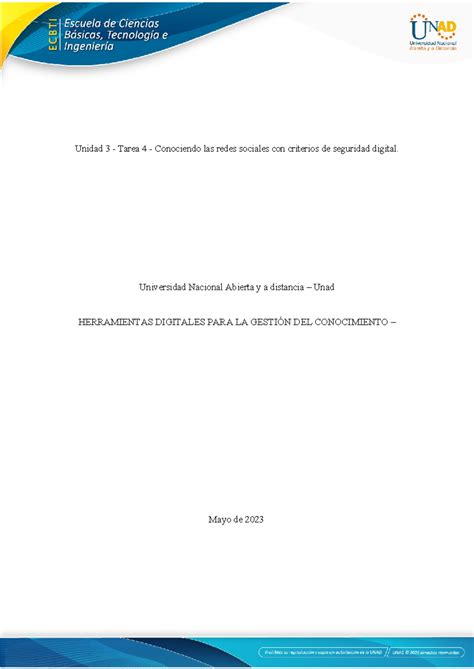 Anexo 4 Formato Entrega Tarea 4 Unidad 3 Tarea 4 Conociendo Las