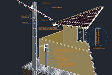Projeto Padr O De Entrada De Energia Residencial Detalhes Em Dwg