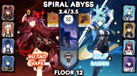 C0 Hu Tao Vape Double Hydro C0 Eula Raiden Spiral Abyss 3 4 3 5