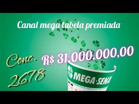 Mega sena 2678 tabela para sábado YouTube