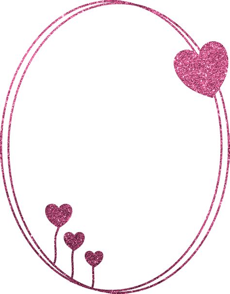 Pink Glitter Frame With Heart 18875814 PNG