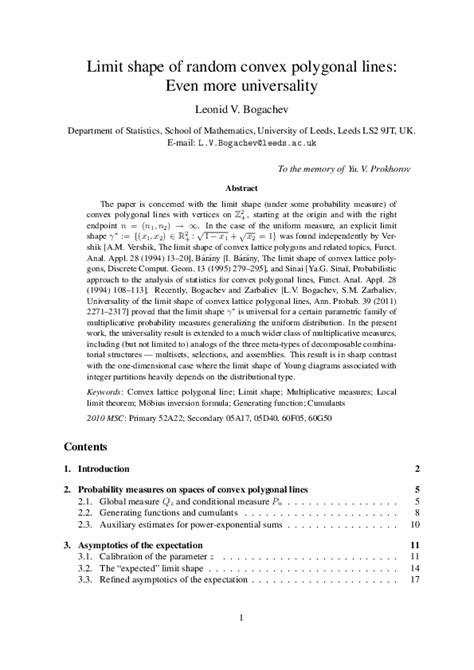 pdf limit shape of random convex polygonal lines even more universality leonid bogachev