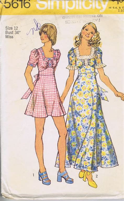 Sewing Vintage 70 U2019s Simplicity 9014 Keyhole Dress Size 12 Bust 34