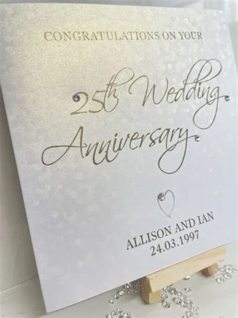 PERSONALISED SILVER WEDDING Anniversary Card Handmade 25th Anniversary
