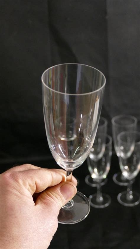 Proantic Lalique 6 Flûtes à Champagne En Cristal