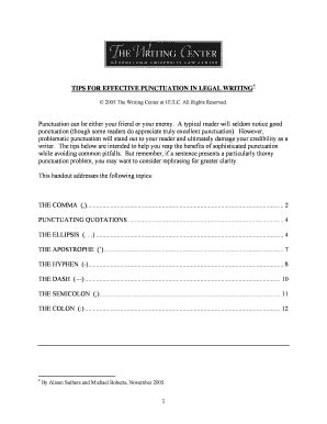 Fillable Online Law Georgetown TIPS FOR EFFECTIVE PUNCTUATION IN LEGAL