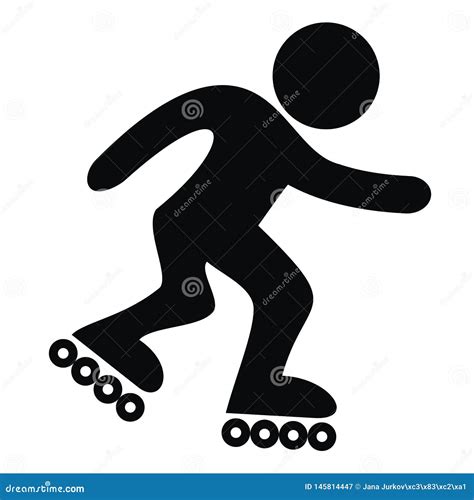 Icono De Los Deportes Patinaje Sobre Ruedas Silueta Negra De La