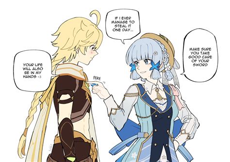 Aether Kamisato Ayaka And Kamisato Ayaka Genshin Impact Drawn By