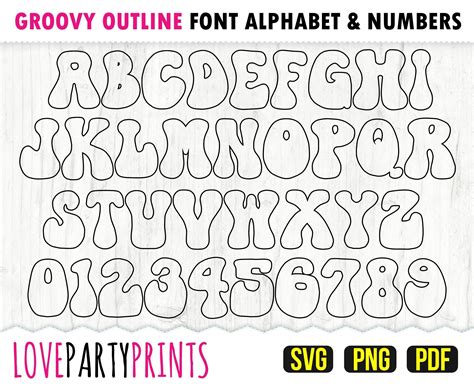 Groovy Retro Font Alphabet Bullet Journal Ideas Pages Book Journal