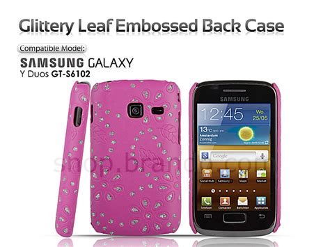 Samsung Galaxy Y Duos Gt S Glittery Leaf Embossed Back Case
