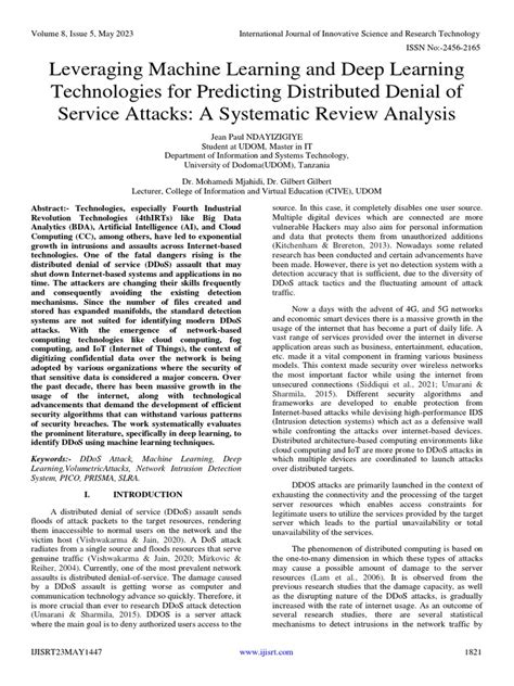 leveraging machine learning and deep learning technologies for predicting distributed denial of