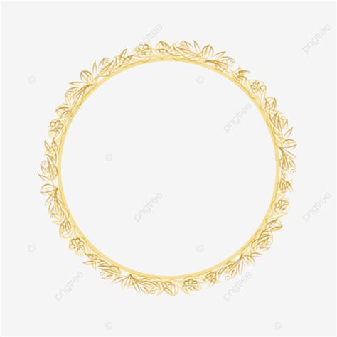 Design De Moldura Redonda Dourada PNG Redondo Vetor Dourado Imagem