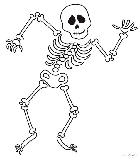Coloriage Squelette Dansant A Halloween JeColorie