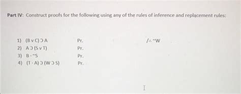 solved part iv construct proofs for the following using any
