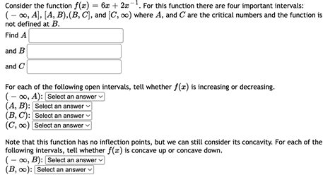 solved consider the function f x 6x 2x−1 for this function