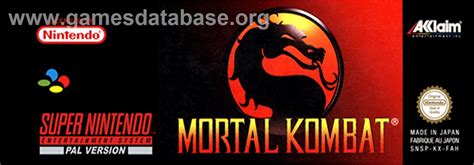 Mortal Kombat Nintendo SNES Artwork Cartridge Top