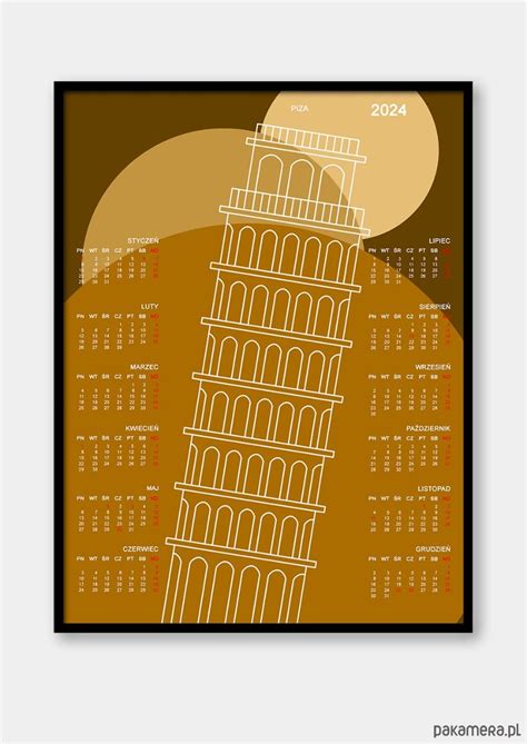 Plakat Kalendarz Piza 2024 Pakamera Pl