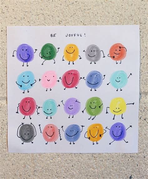 Smiley Face Drawing Decorations Book Art Diy Fingerprint Art