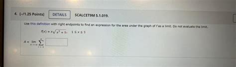 solved use this definition with right endpoints to find an