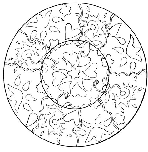 Heart Mandalas Mandalas Coloring Pages For Adults