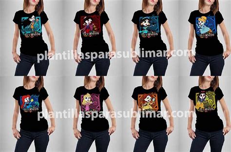 Princesas Catrinas Disney Vector Dia Muertos Plantillas Para Sublimar
