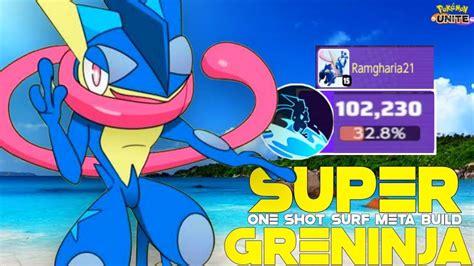 GRENINJA SOLO Q ONE SHOT SURF META BUILD POKEMON UNITE YouTube