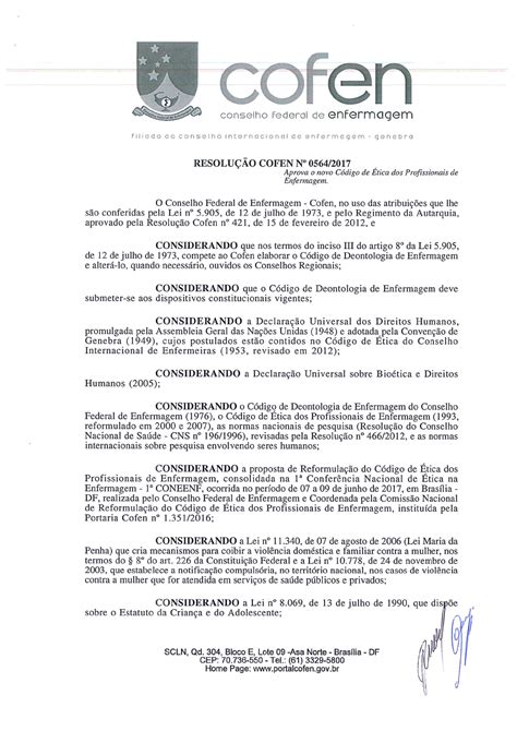 Resolu O Cofen N Enfermagem
