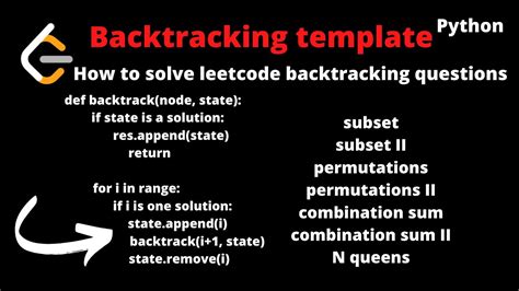 backtracking template how to solve leetcode backtracking questions youtube