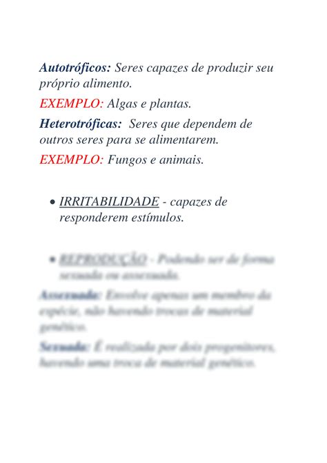 SOLUTION Caracter Sticas Gerais Dos Seres Vivos Resumo Studypool
