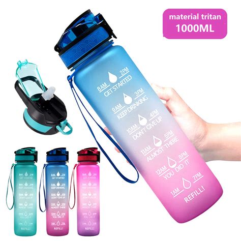 Garrafa De Gua Squeeze Marcador Tempo L Litro Promocao
